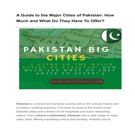 A Guide to the Major Cities of Pakistan: How Much and What Do They Have ...