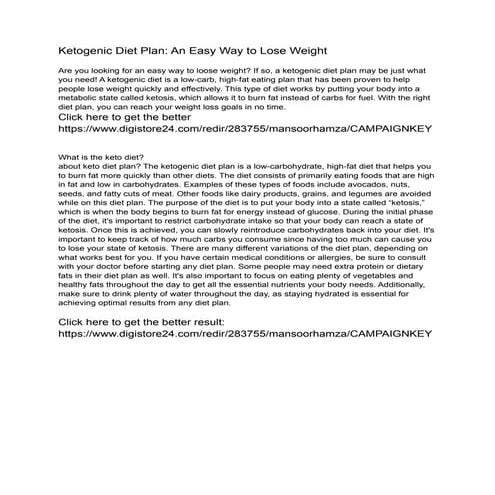 Ketogenic Diet Plan Pdf