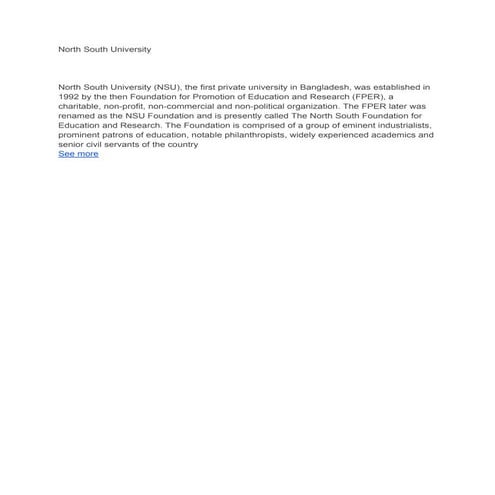 North South University | PDF