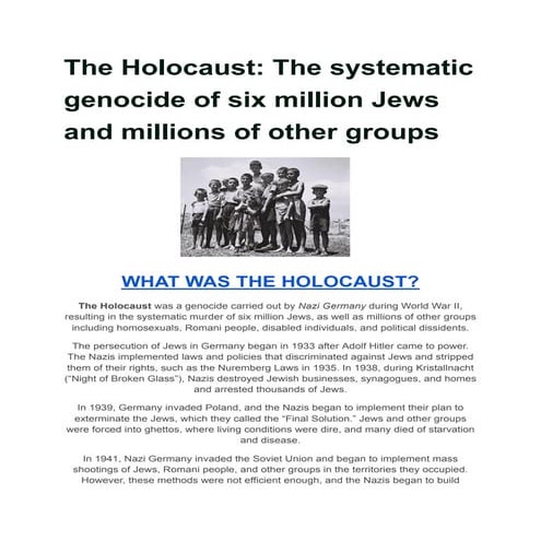 Introduction to the Holocaust | PPT