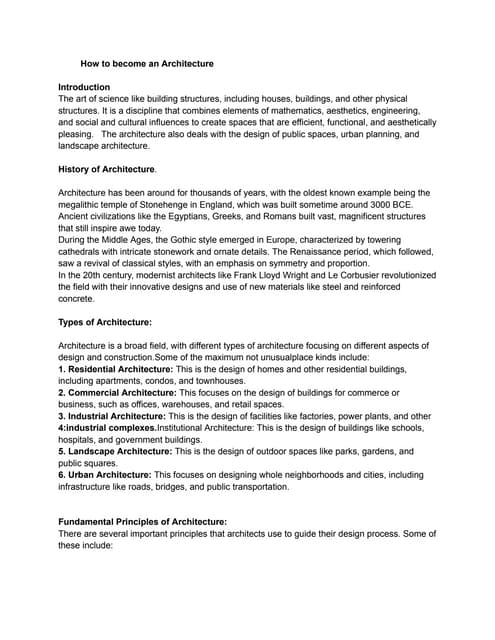 Introduction to architecture presentation | PPTX