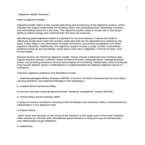 Digestive health overview pdf . | PDF