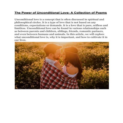UNCONDITIONAL LOVE | PDF | Spirituality | Religion & Spirituality
