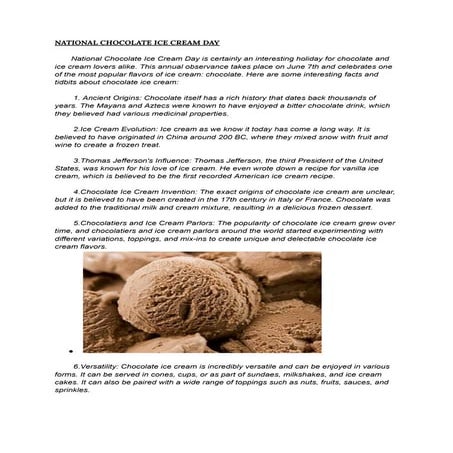 National chocolate ice cream day. | PDF