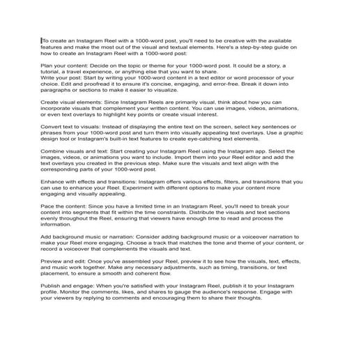 how to instagram post reel | PDF