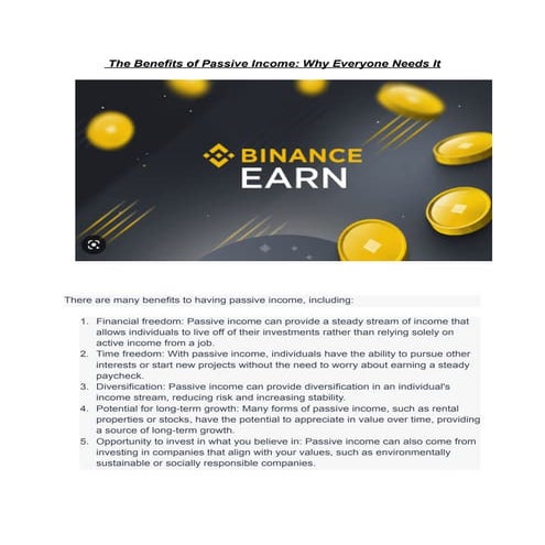 The Benefits of Passive Income: Why Everyone Needs It | PDF