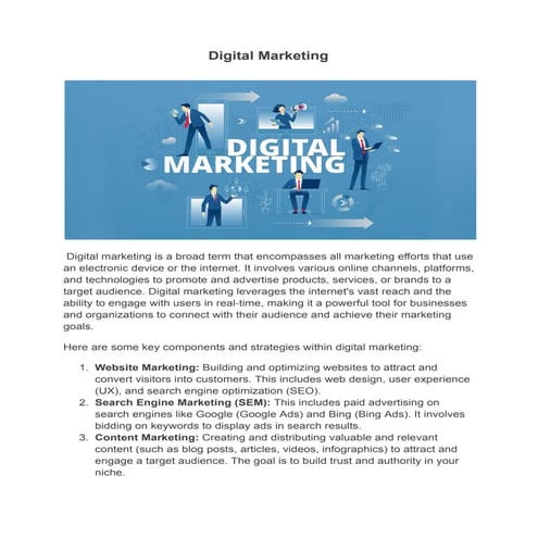 Digital marketing refers to the use of digital cha.docx