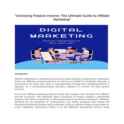 Unlocking Passive Income: The Ultimate Guide to Affiliate Marketing | PDF