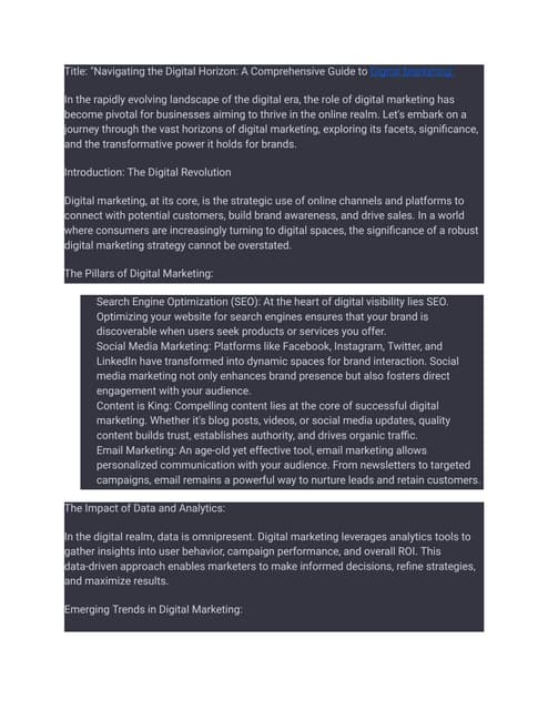 Creative Marketing What is it & Why is it so Important? | PDF