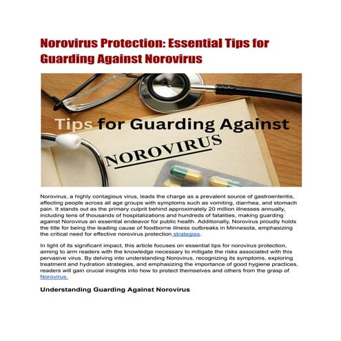 Norovirus Protection: Essential Tips for Guarding Against Norovirus | PDF