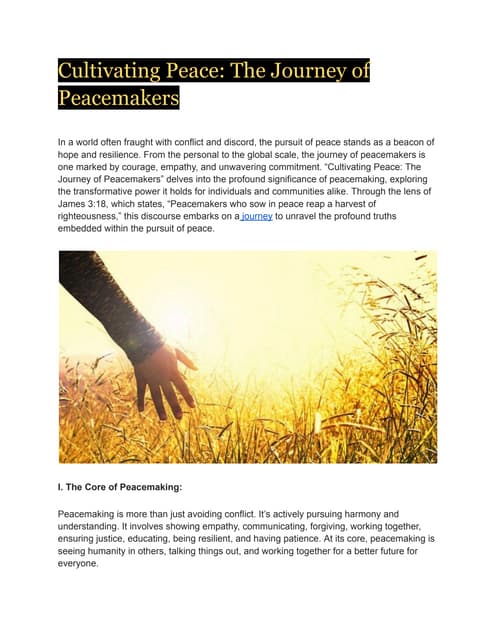 NSTP – CWTS Specific Module 3 (Peace Education).pptx | Education