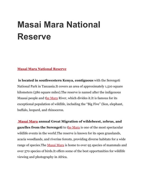 MASAI Mara .. | PPT