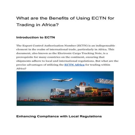 What are the Benefits of Using ECTN for Trading in Africa? | PDF