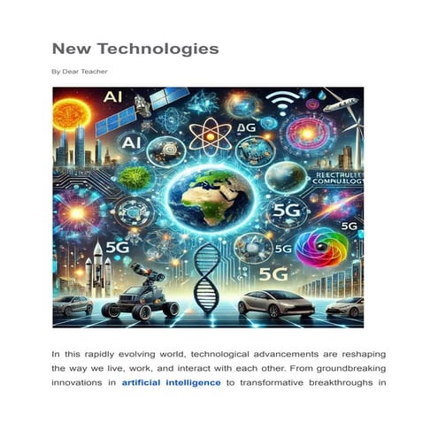 New top 10 world changing Technologies Description | PDF