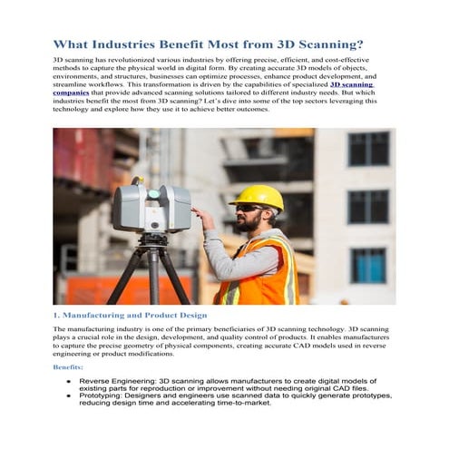 What Industries Benefit Most from 3D Scanning? | PDF