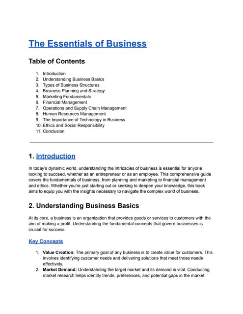 Business Essentials: A Guide to Successs | PDF