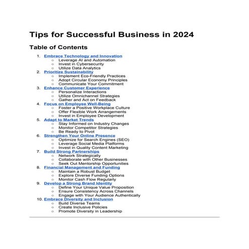 Tips for Successful Business in 2024 (New Edition) | PDF | Free Download