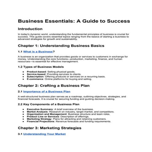 Business Essentials: A Guide to Successs | DOCX