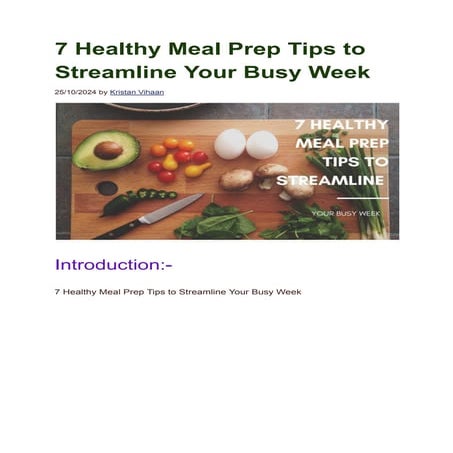 Indian Meal Prep for a Stress-Free Week tips | PDF