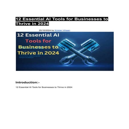 12 Essential AI Tools for Businesses to Thrive in 2024 | PDF