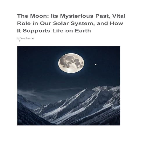 The Moon: Its Mysterious Past, Vital Role in Our Solar System, and How ...