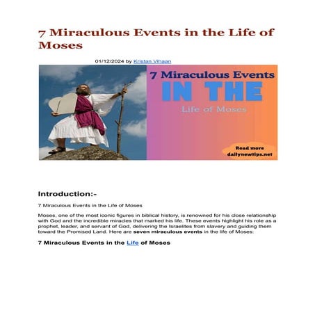 7 Miraculous Events in the Life of Moses | PDF