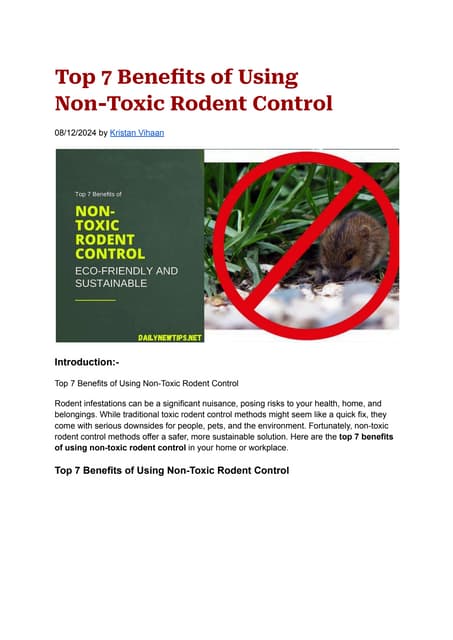 Effective Rodent Control - Strategies and Solutions | PDF
