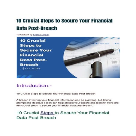 10 Crucial Steps to Secure Your Financial Data Post-Breach | PDF