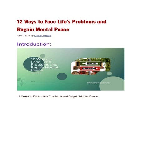 12 Ways to Face Life’s Problems and Regain Mental Peace | PDF