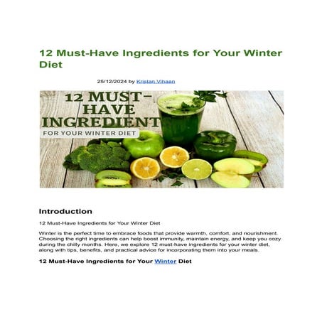 12 Must-Have Ingredients for Your Winter Diet | PDF