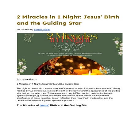 2 Miracles in 1 Night: Jesus’ Birth and the Guiding Star | PDF