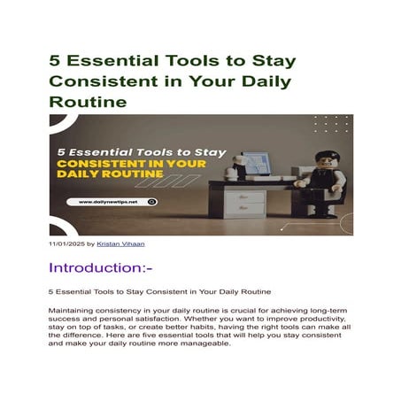 5 Essential Tools to Stay Consistent in Your Daily Routine | PDF