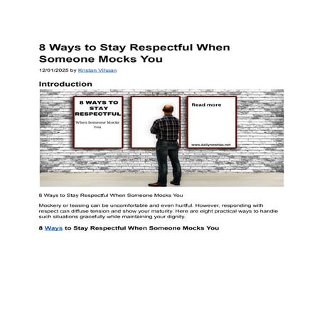 8 Ways to Stay Respectful When Someone Mocks You | PDF