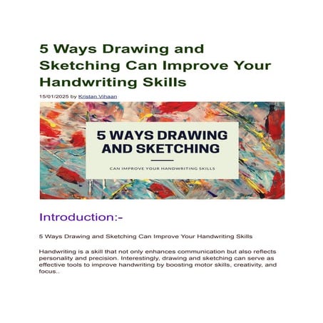5 Ways Drawing and Sketching Can Improve Your Handwriting Skills | PDF