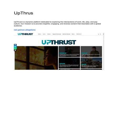 UpThrust is a dynamic platform dedicated to exploring the intersections ...