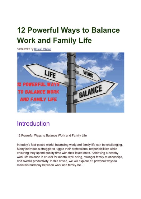 How to improve your work–life balance.ppt