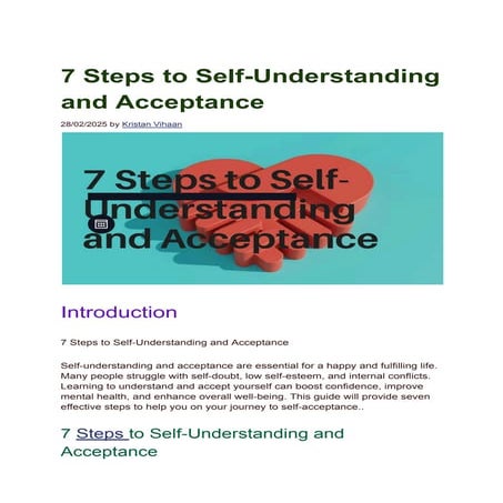 7 Steps to Self-Understanding and Acceptance | PDF