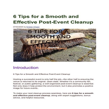 6 Tips for a Smooth and Effective Post-Event Cleanup | PDF