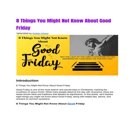 8 Things You Might Not Know About Good Friday | PDF