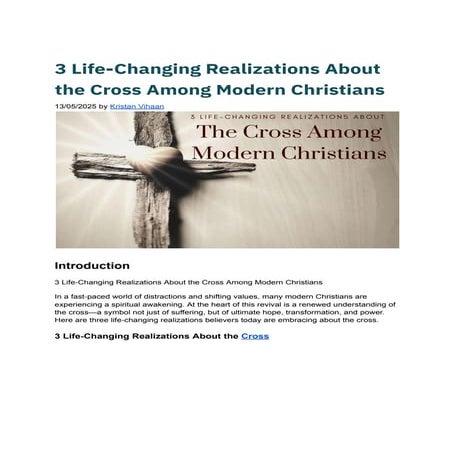 3 Life-Changing Realizations About the Cross Among Modern Christians | PDF