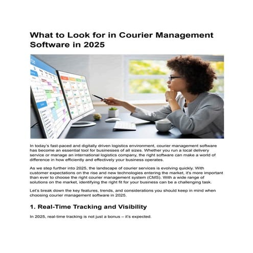 What to Look for in Courier Management Software in 2025 | PDF