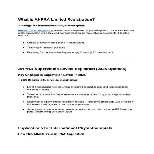 Understanding the 2025 Updates to AHPRA Limited Registration ...