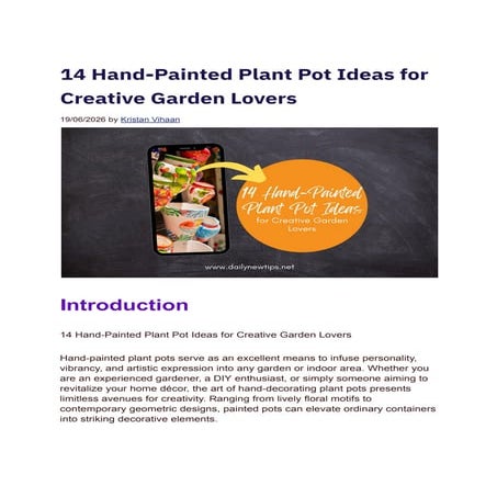 14 Hand-Painted Plant Pot Ideas for Creative Garden Lovers | PDF