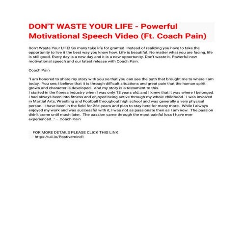 Motivational Speech Video Pdf