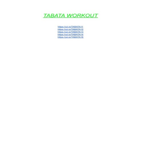 TABATA WORKOUT | PDF