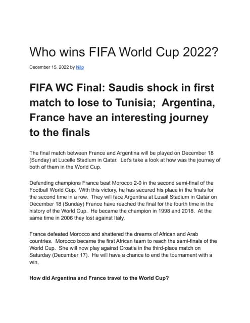 Fifa world cup | PPTX