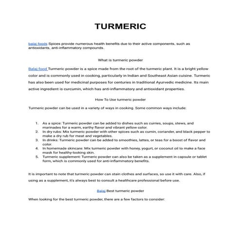 TURMERIC | PDF