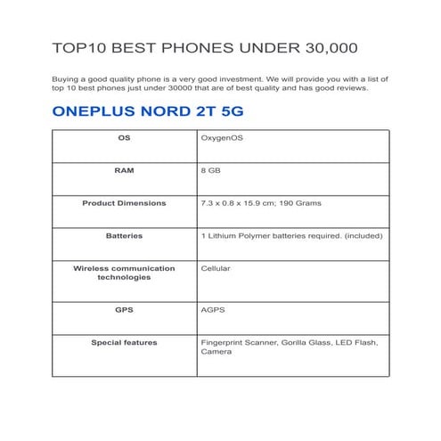 Top 10 best phones under 30000 | PDF