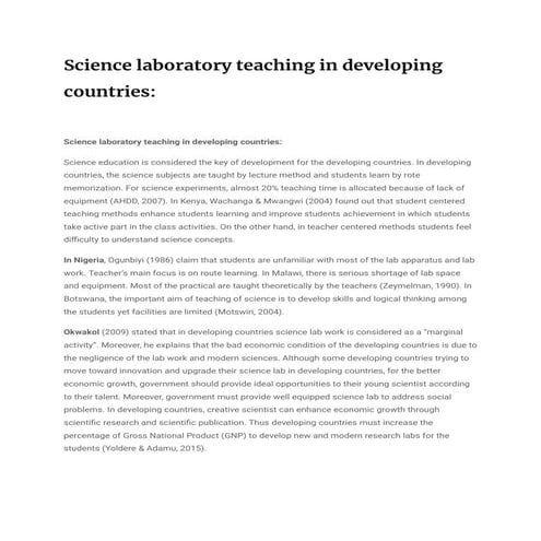 Barriers of science laboratory activities in rwanda | PDF