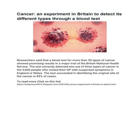 Cancer | PDF | Blood Disorders | Diseases and Conditions